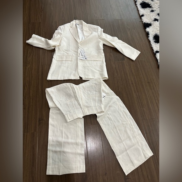 Zara | Pants & Jumpsuits | Zara 0 Quality Linen Fill Pants Suit | Poshmark
